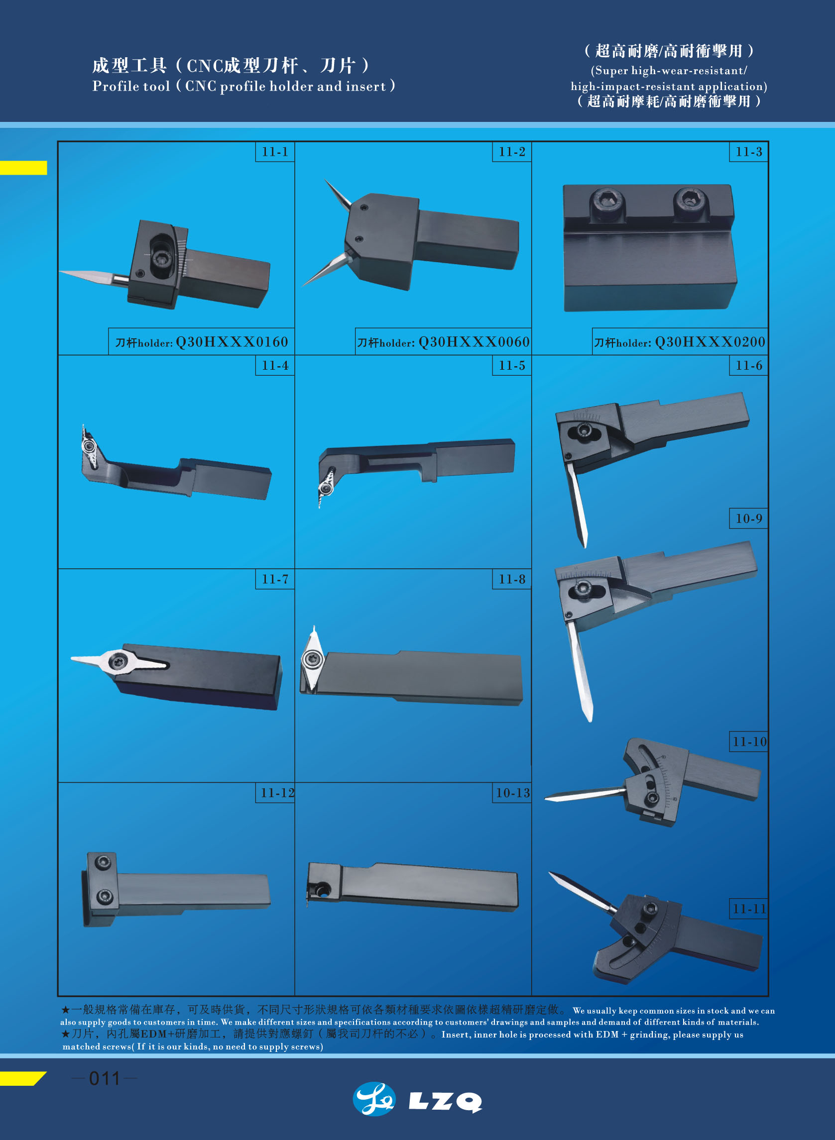 Profile tool (CNC profile holder and insert)